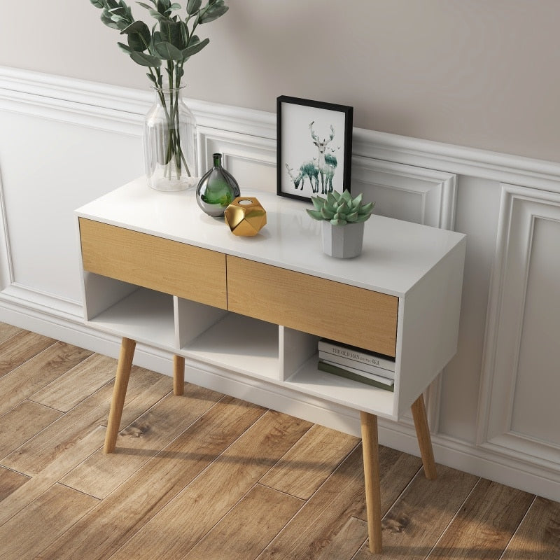 Modern Storage Table with Shelves and Drawers – Home Haven Décor Store